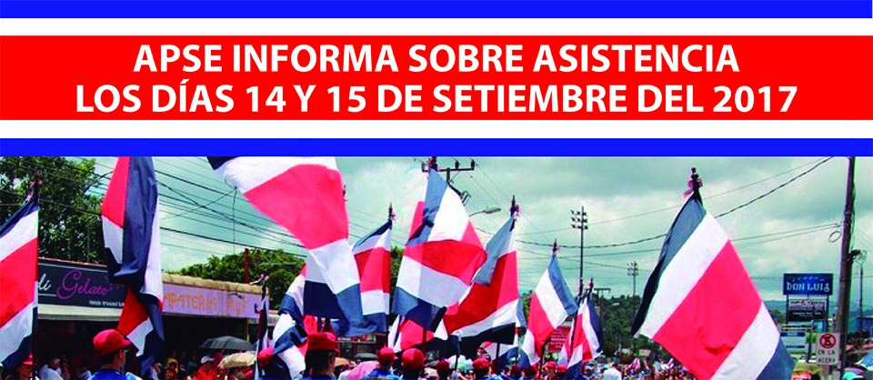 APSE INFORMA SOBRE ASISTENCIA LOS DIAS 14 Y 15 DE SETIEMBRE DEL 2017 ...